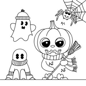Spooky Cutie: 110 Coloring Pages PDF, Adorable Creepy Creatures in Cozy ...