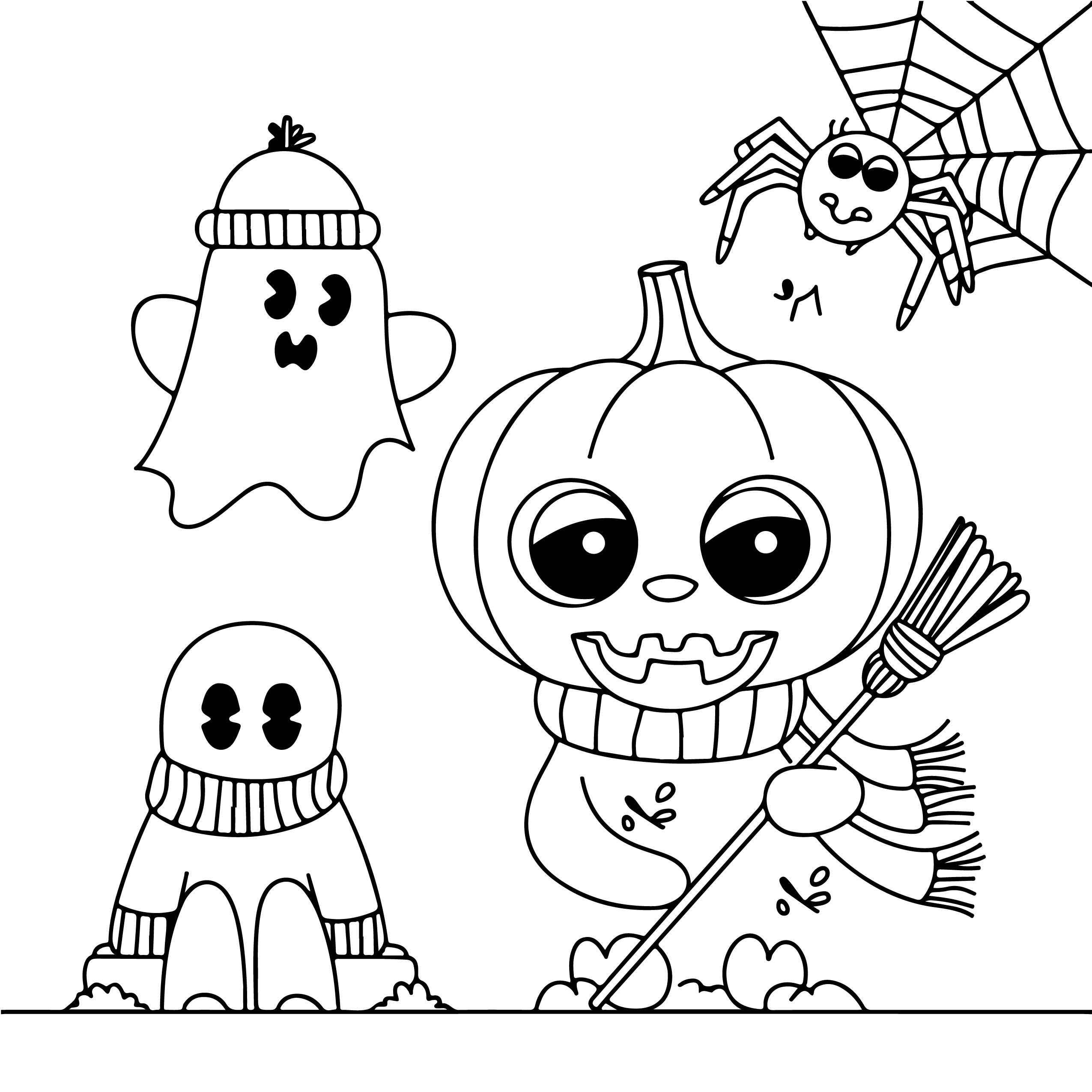 Spooky Cutie: 110 Coloring Pages PDF, Adorable Creepy Creatures in Cozy ...