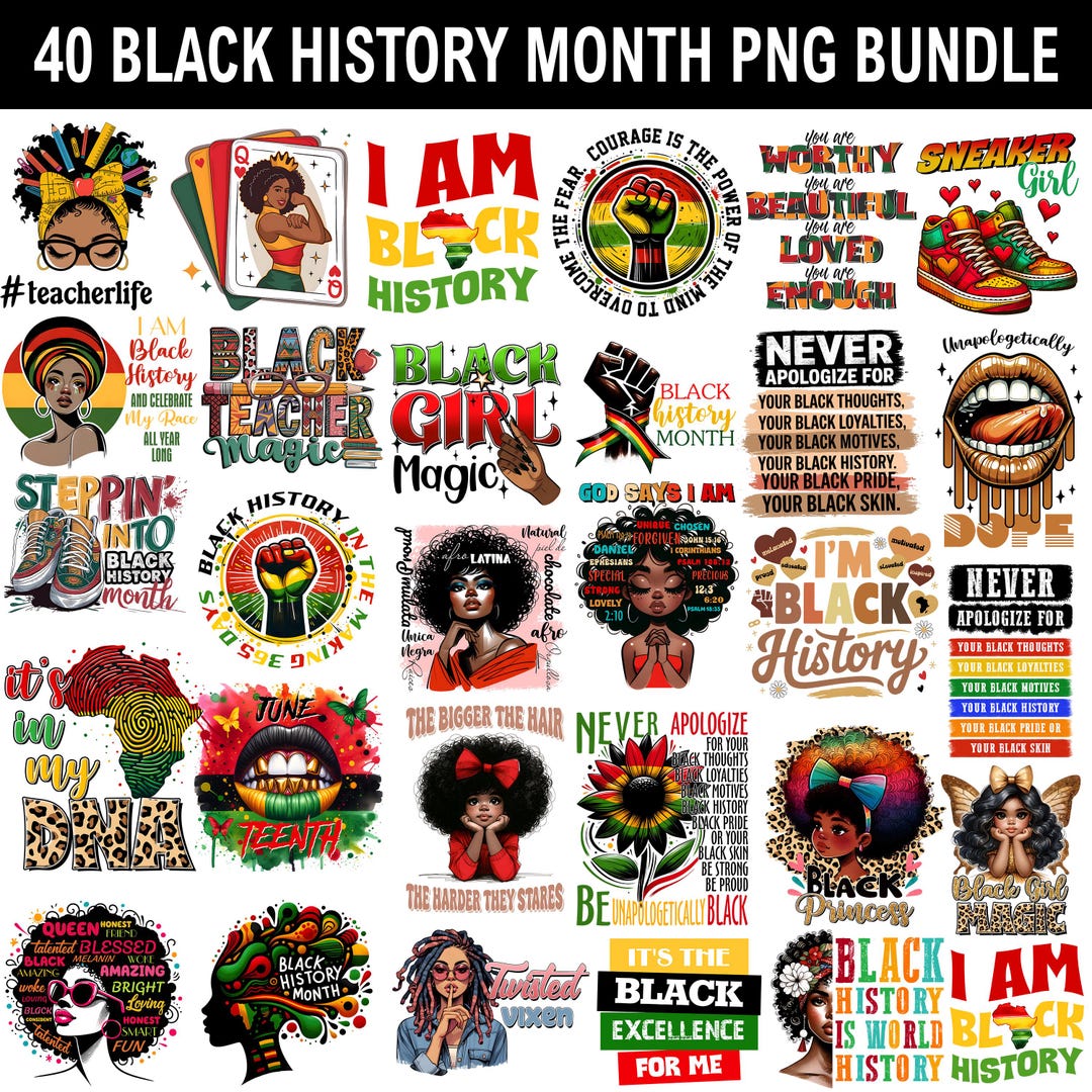 Black History Month Bundle PNG, Black History PNG, I Am Black History ...