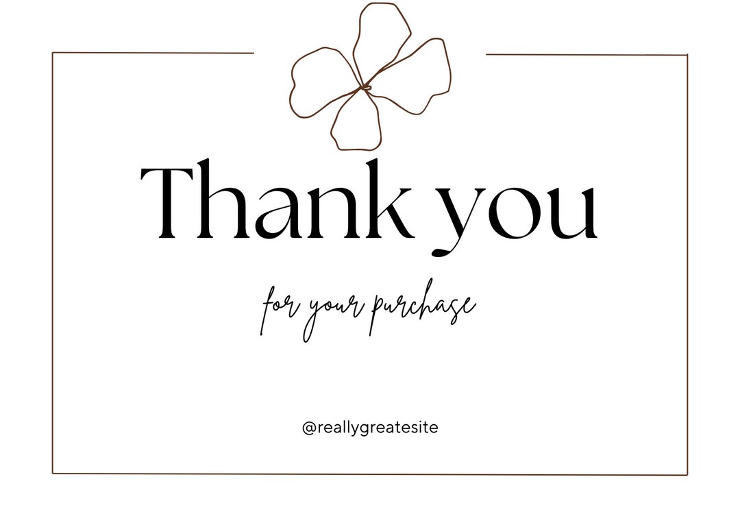 Custom Thank You Card Template - Etsy