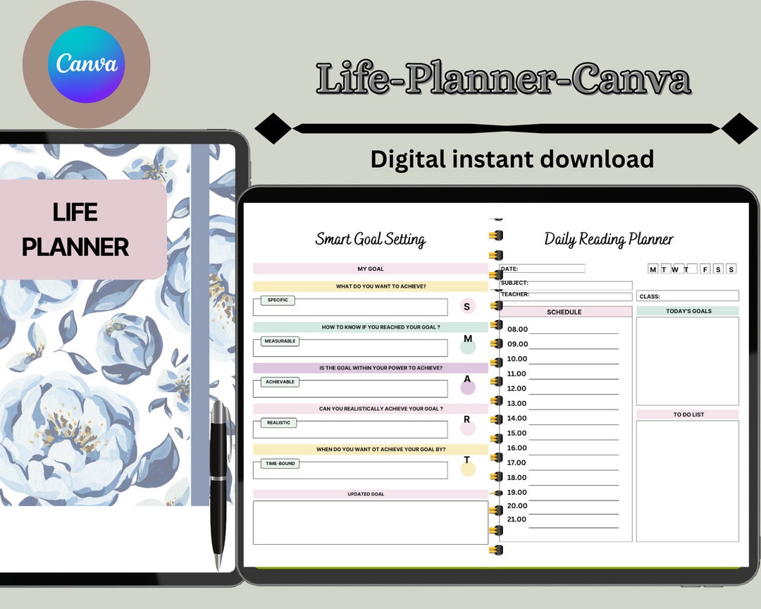 2024 Life Planner | Digital Organizer | Printable Goal Setting Journal ...