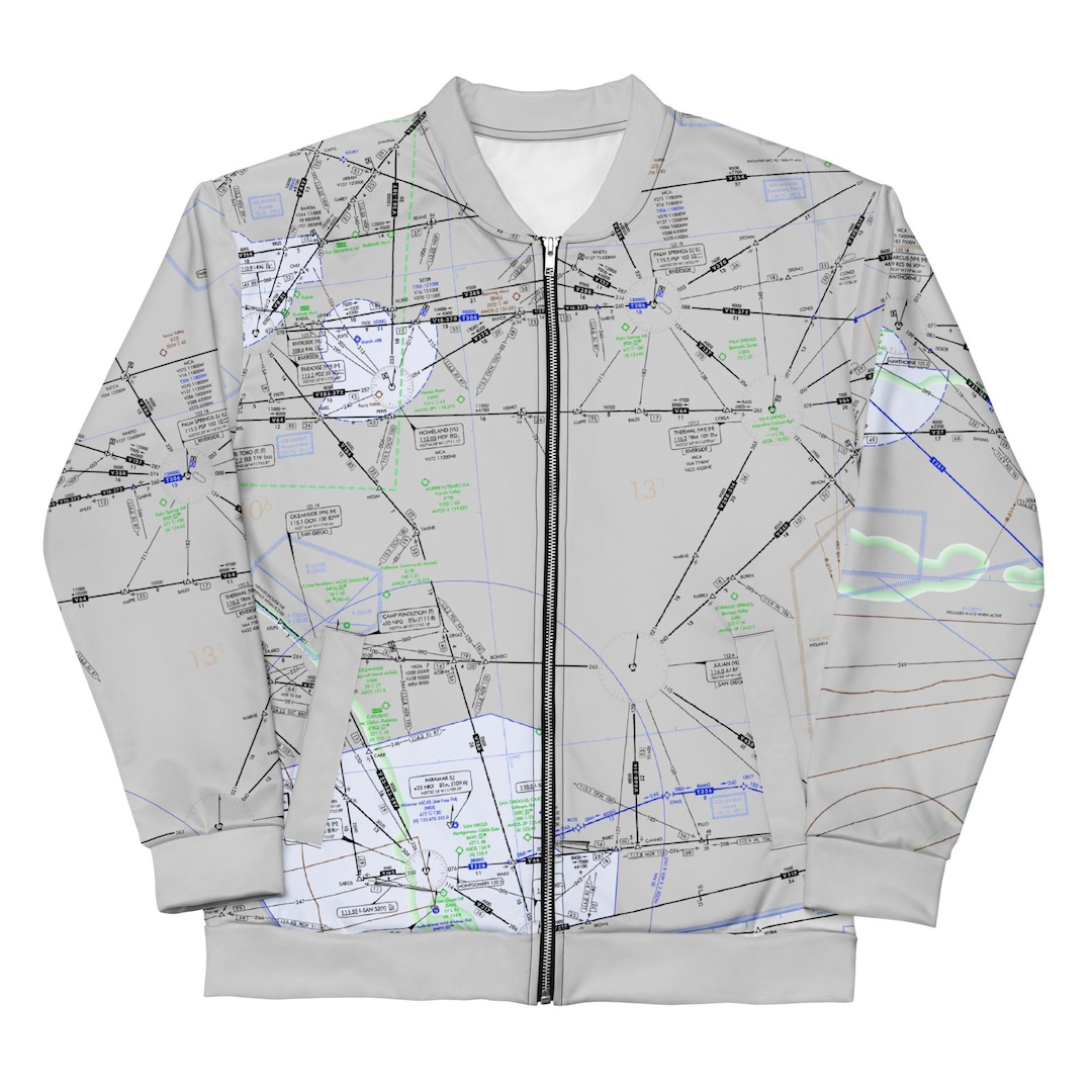 Lax-san Diego IFR Enroute Chart Bomber Jacket - Aviation Pilot Gift ...