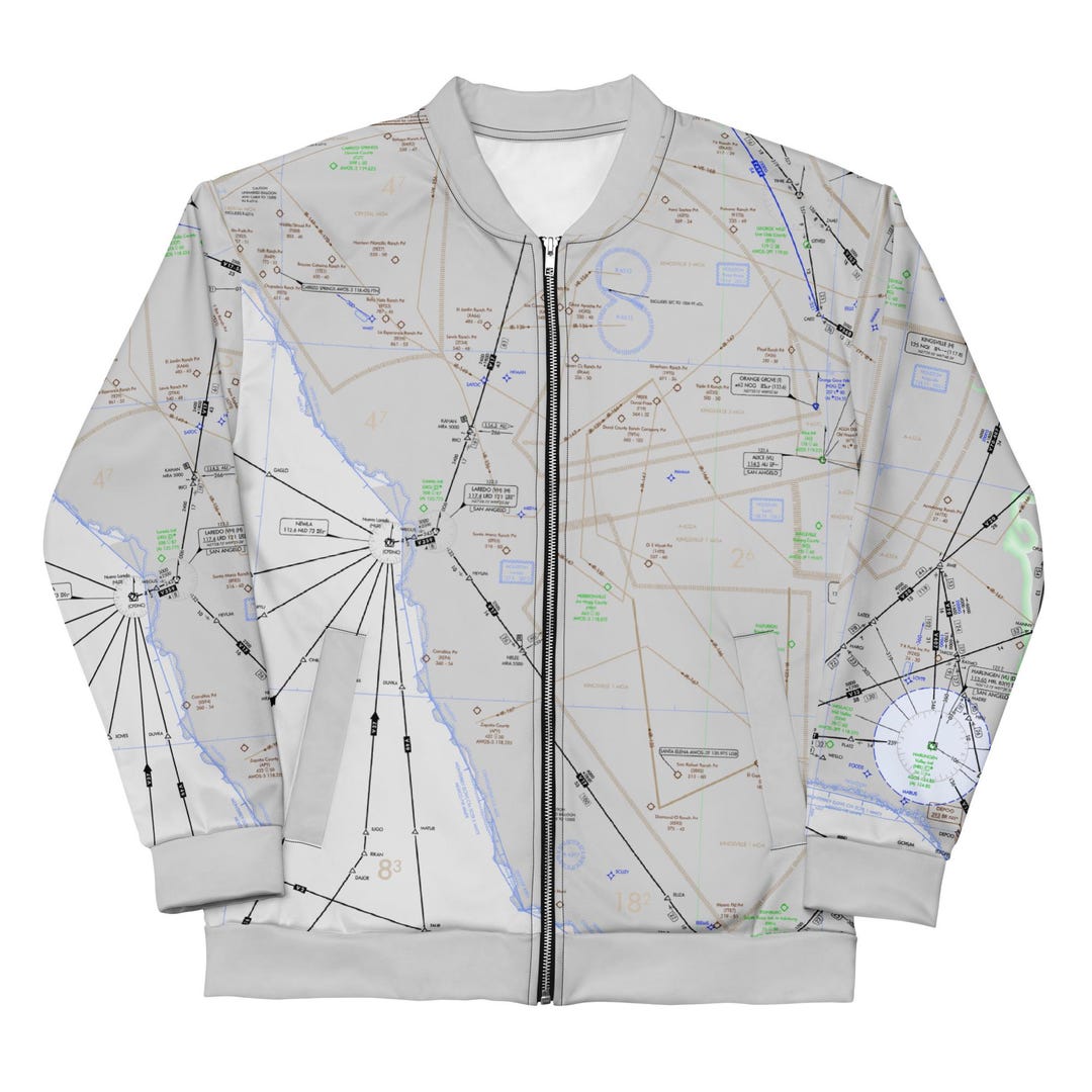 Loredo IFR Enroute Chart Bomber Jacket - Aviation Pilot Gift, Unisex ...