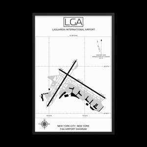 LGA Laguardia International Airport Diagram Framed Print | LGA Airport ...