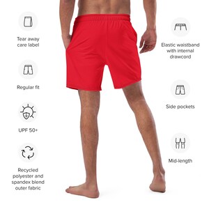 Mens Remove Before Flight Swim Trunks Life Guard Red - Etsy