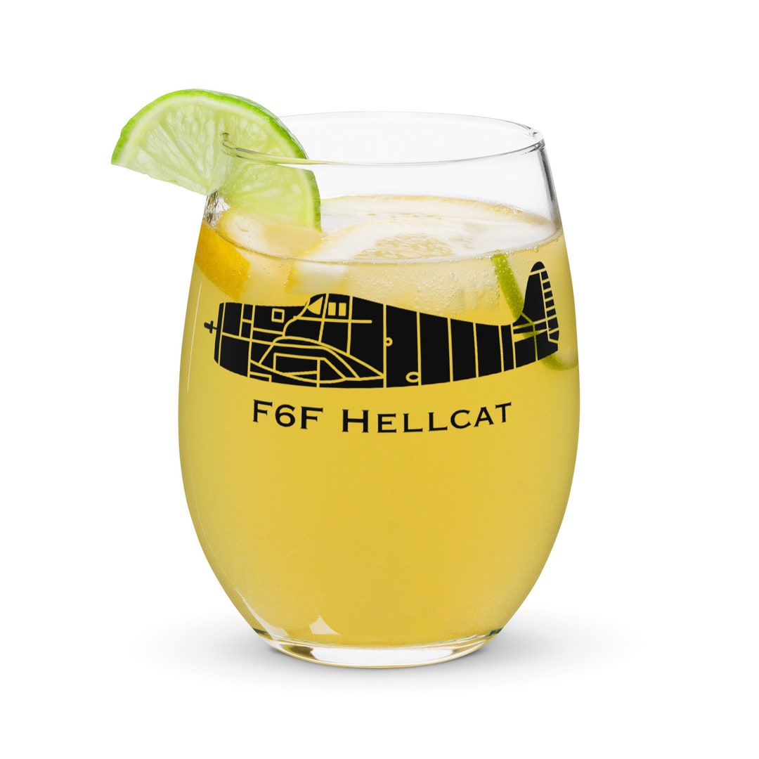 Custom Grumman F6F Hellcat Stemless Wine Glass | Tumbler | Picnic Party ...
