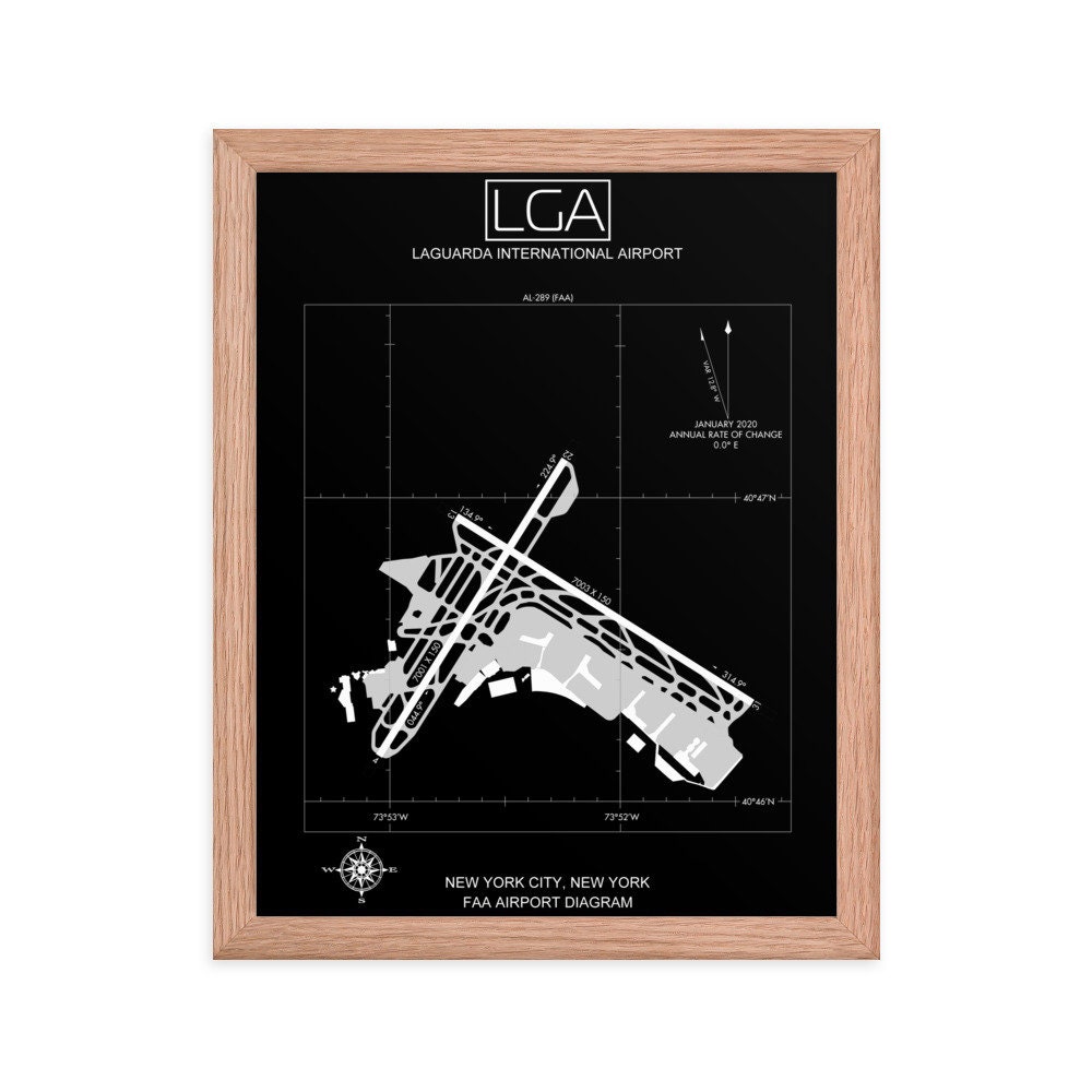 LGA Laguardia International Airport Diagram Framed Print LGA Airport ...
