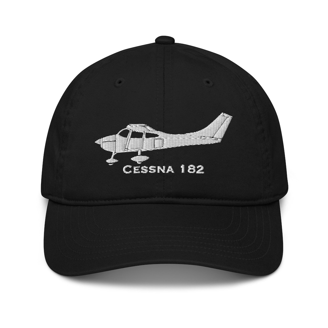 Cessna 182 Custom Embroidered Comfortable Organic Cotton Pilot Hat ...