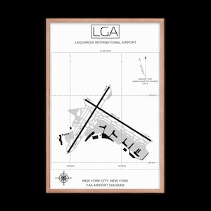 LGA Laguardia International Airport Diagram Framed Print | LGA Airport ...