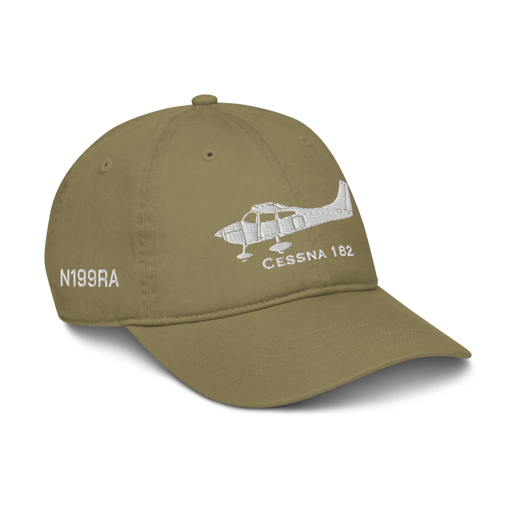Cessna 182 Custom Tail Number Embroidered Comfortable Organic Cotton ...