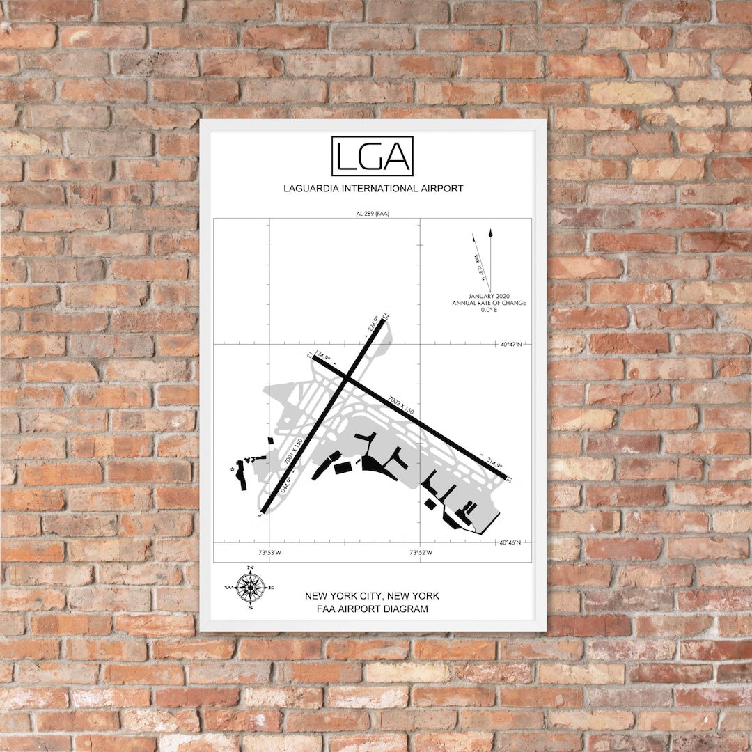 LGA Laguardia International Airport Diagram Print | LGA Airport Map ...