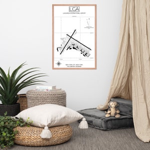 LGA Laguardia International Airport Diagram Framed Print | LGA Airport ...