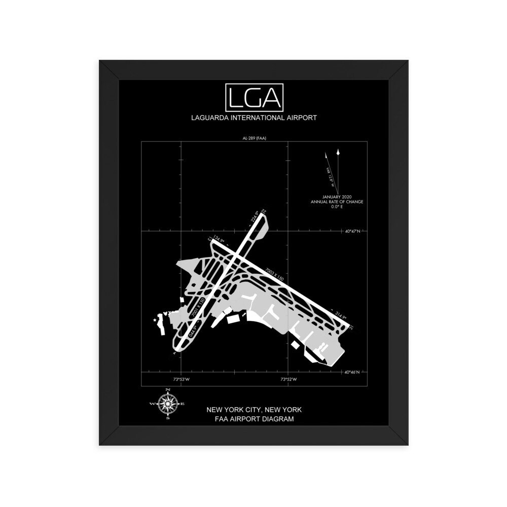 LGA Laguardia International Airport Diagram Framed Print LGA Airport ...