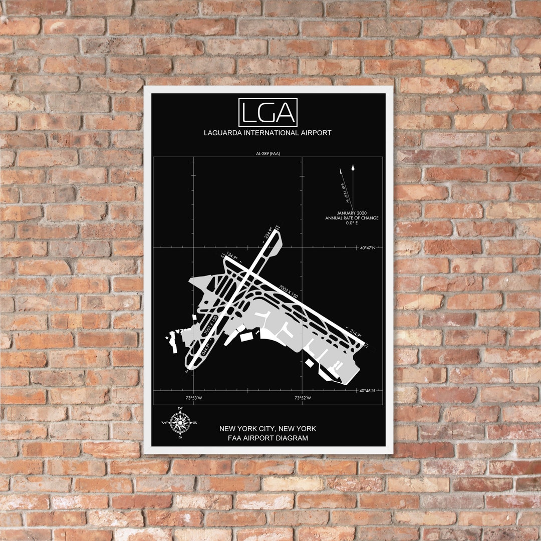 LGA Laguardia International Airport Diagram Print | LGA Airport Map ...