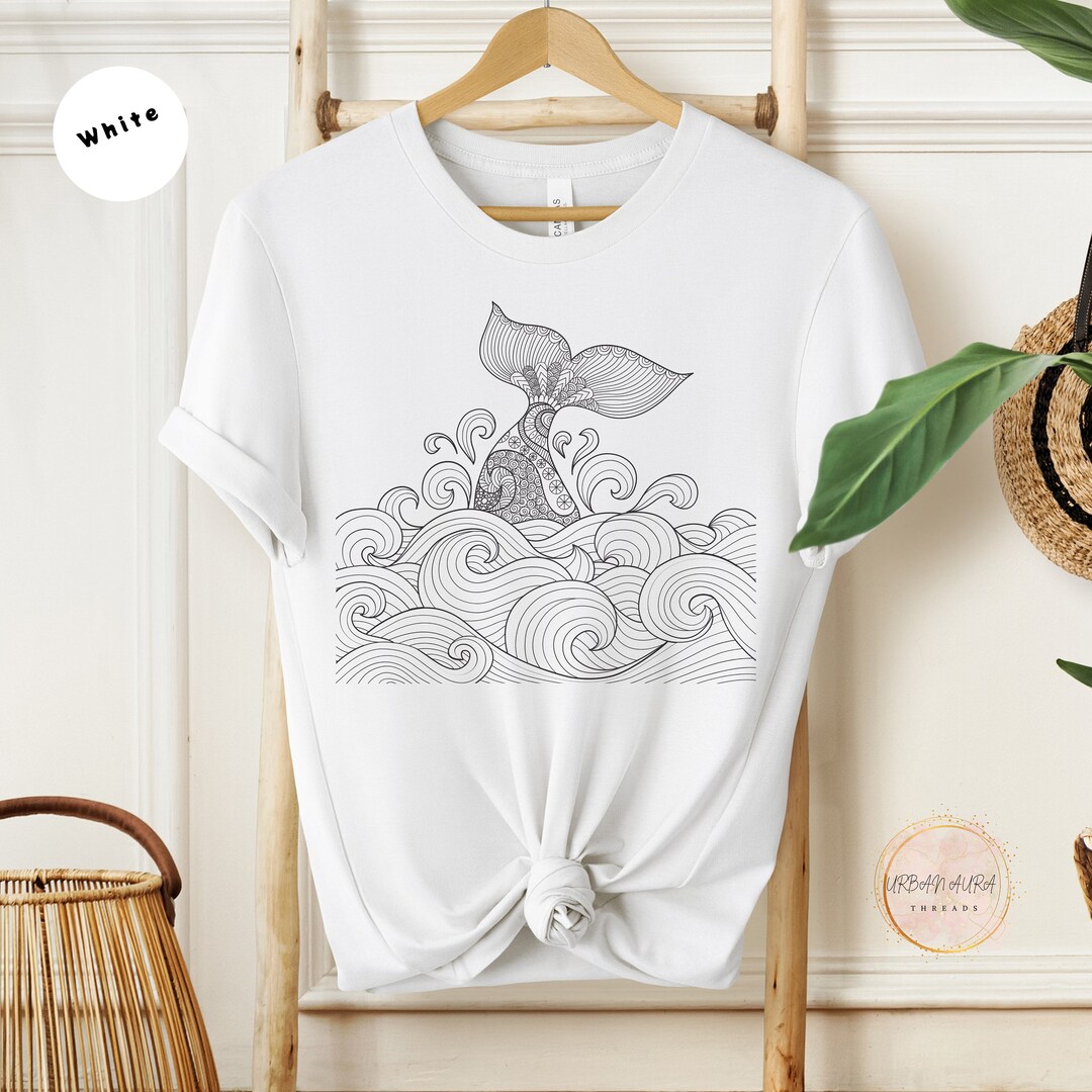 Mandala Whale Tail Shirt, Jumping Whale Design, Sea Life Enthusiast ...