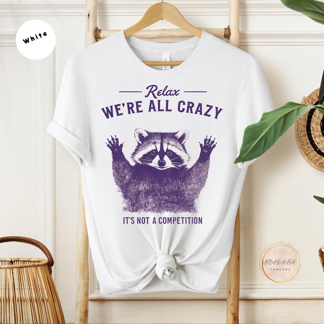 Funny Raccoon T-shirt, Quirky Graphic Tee, Perfect Gift for Animal ...