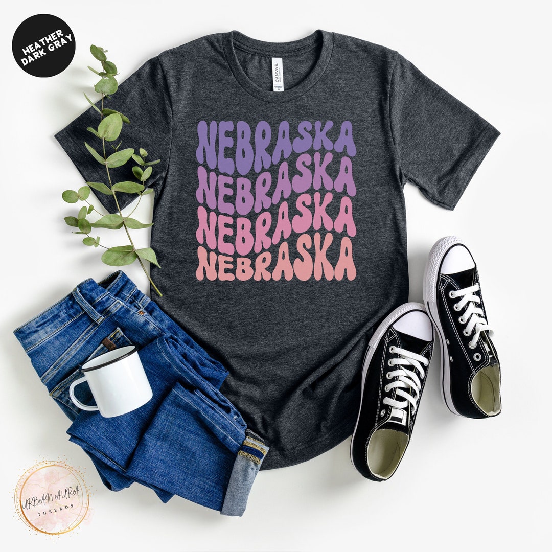 Nebraska Bubble Letter T-shirt for Locals & State Pride, Perfect Gift ...