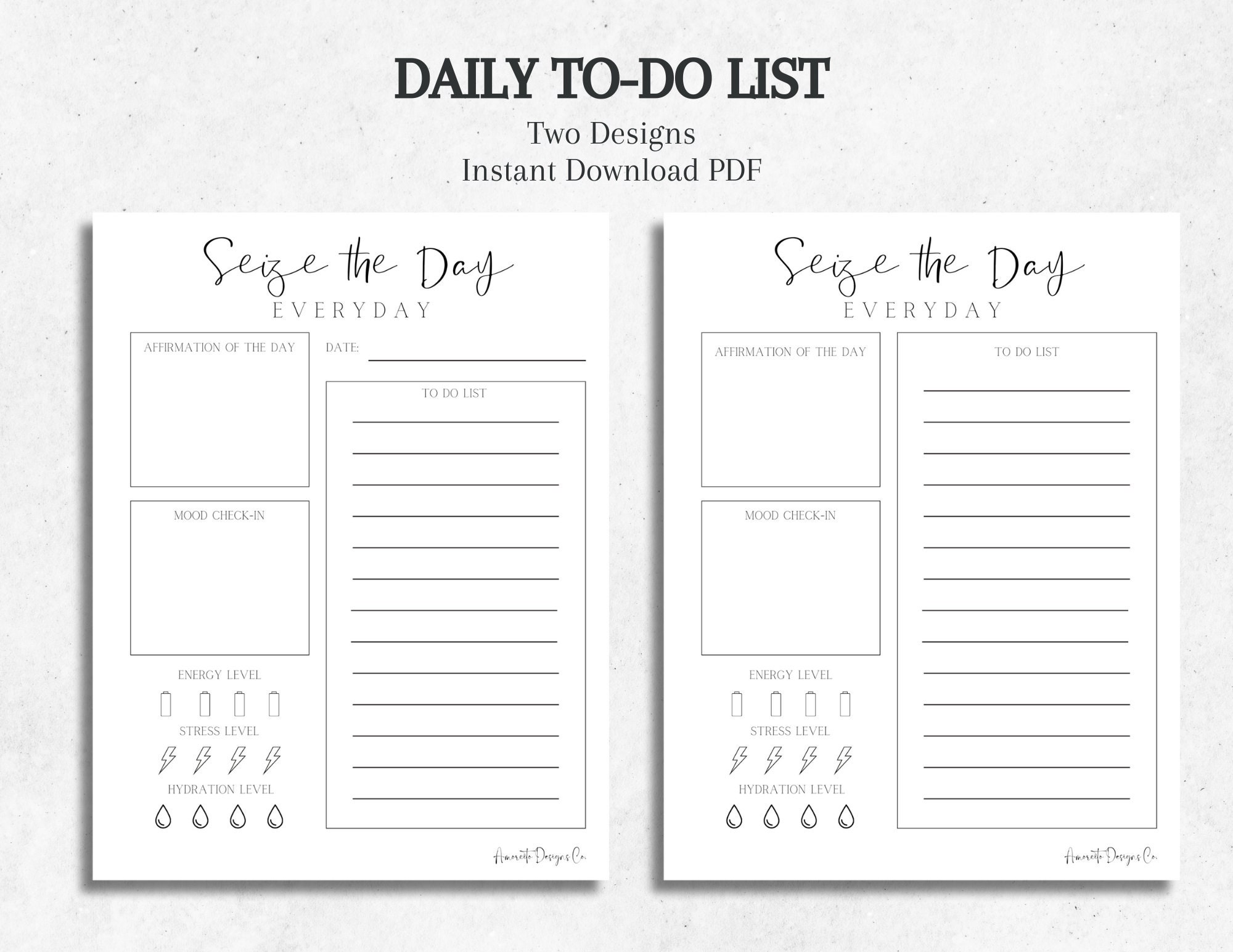 Daily To-do List and Mood Tracker Printable, Seize the Day Daily ...