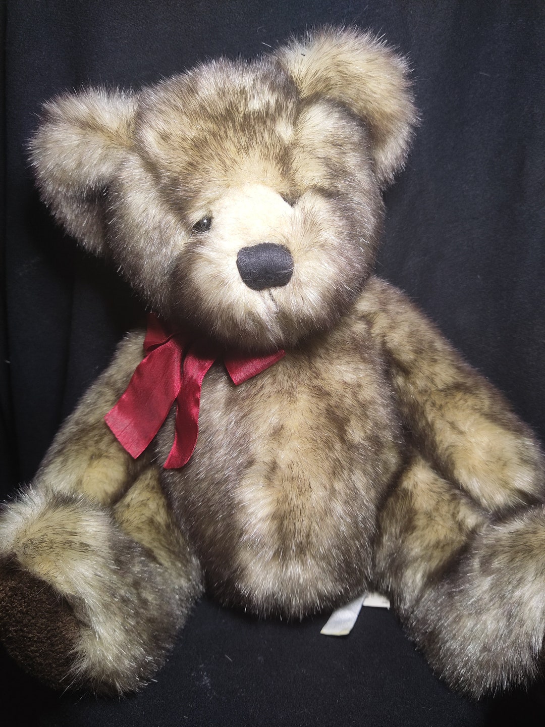 Bombay Danny Bear Russ Berrie Faux Mink Fur Teddy Bear 12 Inches Tall ...
