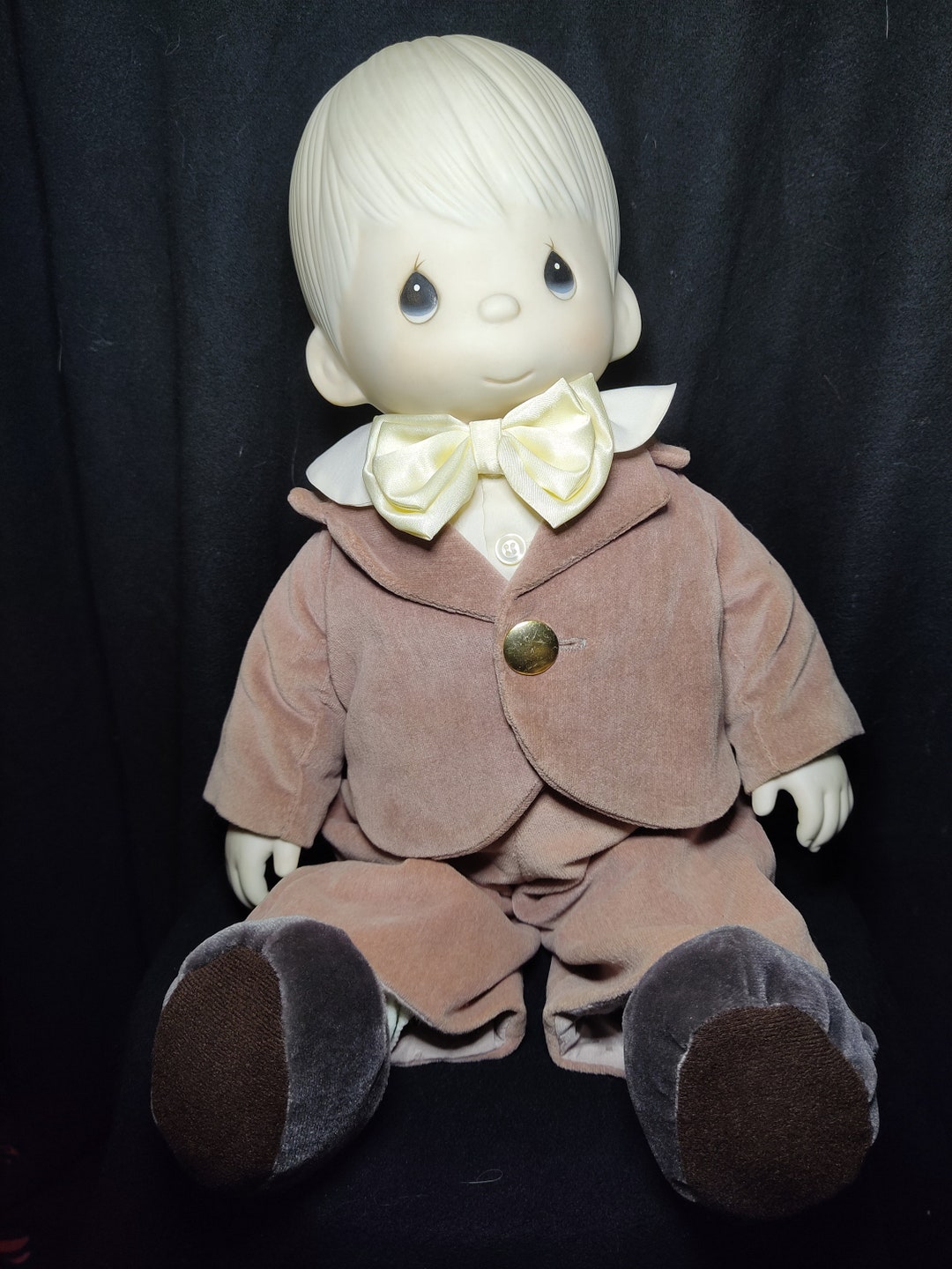 Cute Precious Moments CUBBY GROOM 18inch Porcelain Doll 1981 Boy Brown ...