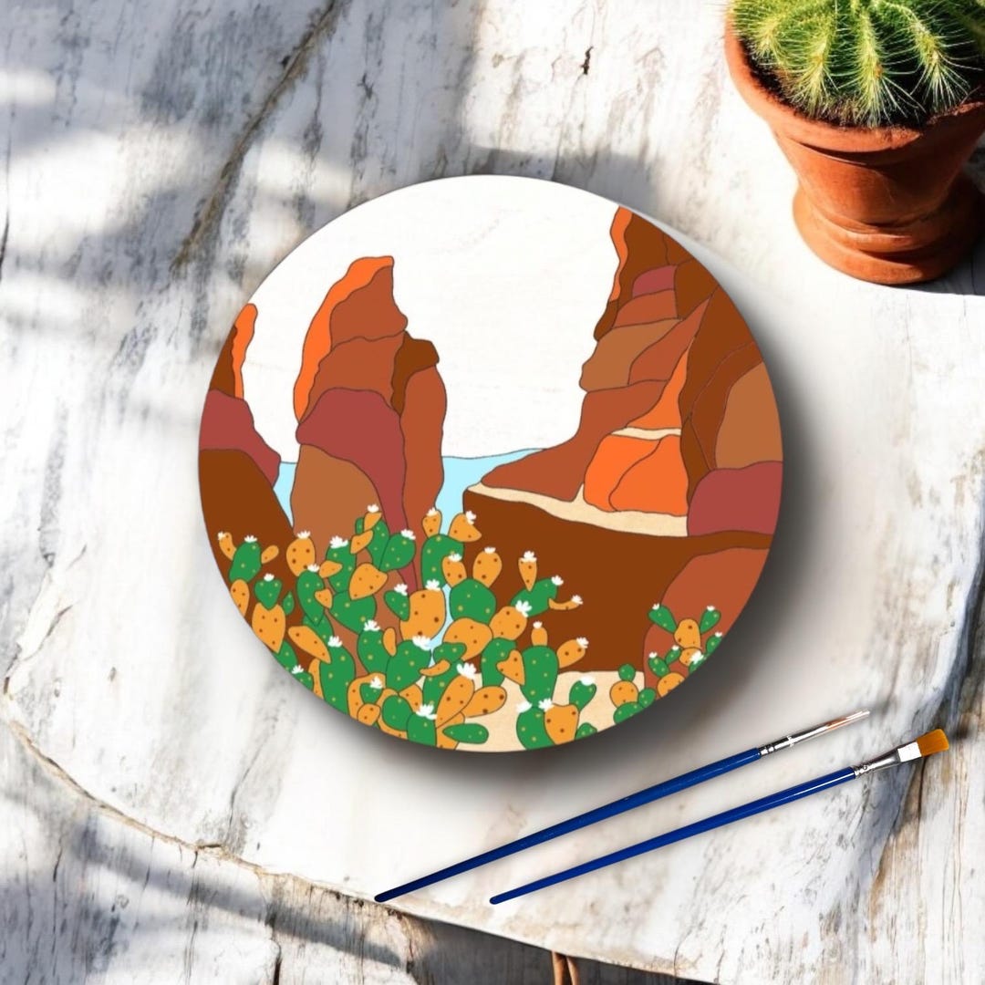 Arizona Paint by Numbers Kit, Beginner Craft Kit, Desert Cactus Art ...