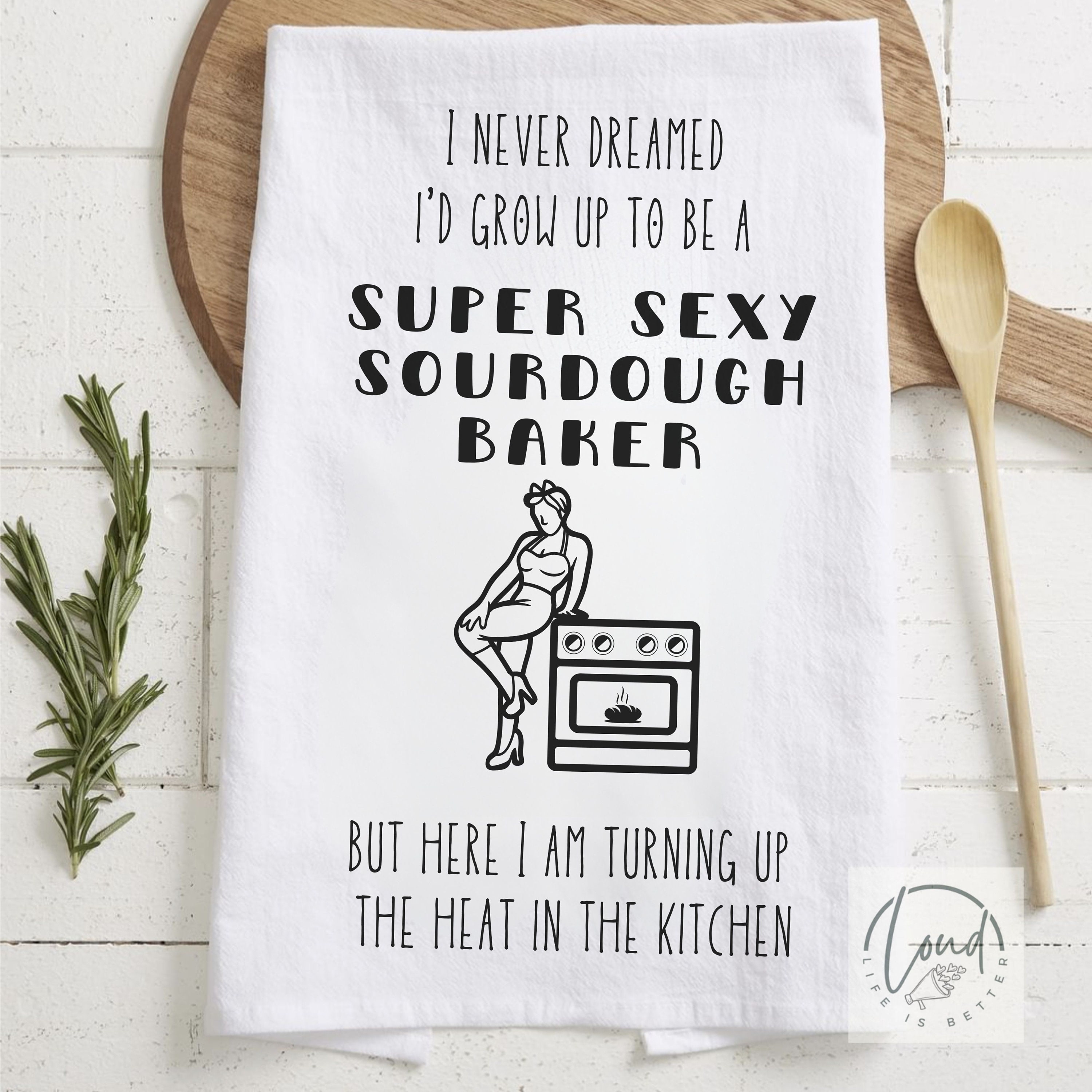 Tea Towel, Sourdough Bread Gift, Bread Baking, Sourdough Starter, Bowl ...