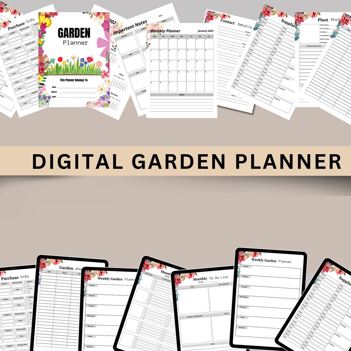 DIGITAL GARDEN PLANNER Elevate Your Garden With the Ultimate Bundle for ...