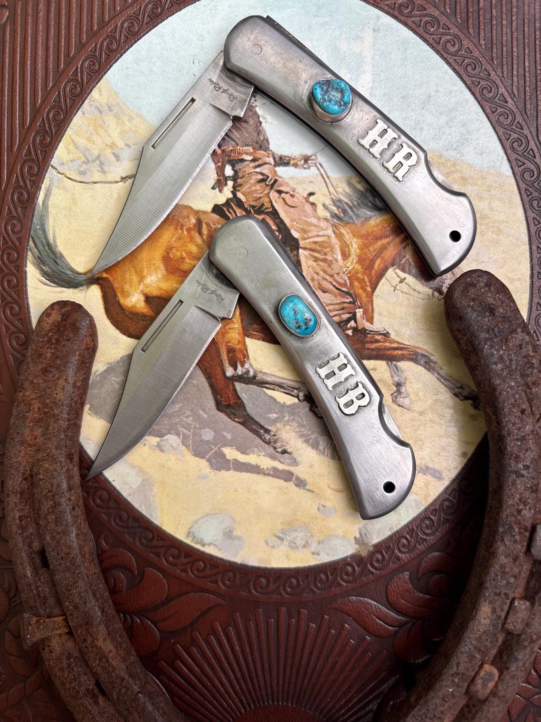 Custom Turquoise Knife: Western Style Pocket Knife - Etsy