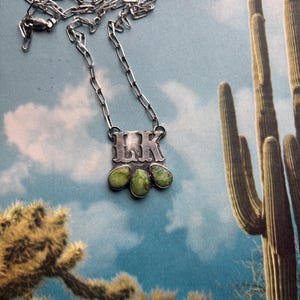 Custom Turquoise Initial Necklace - Etsy