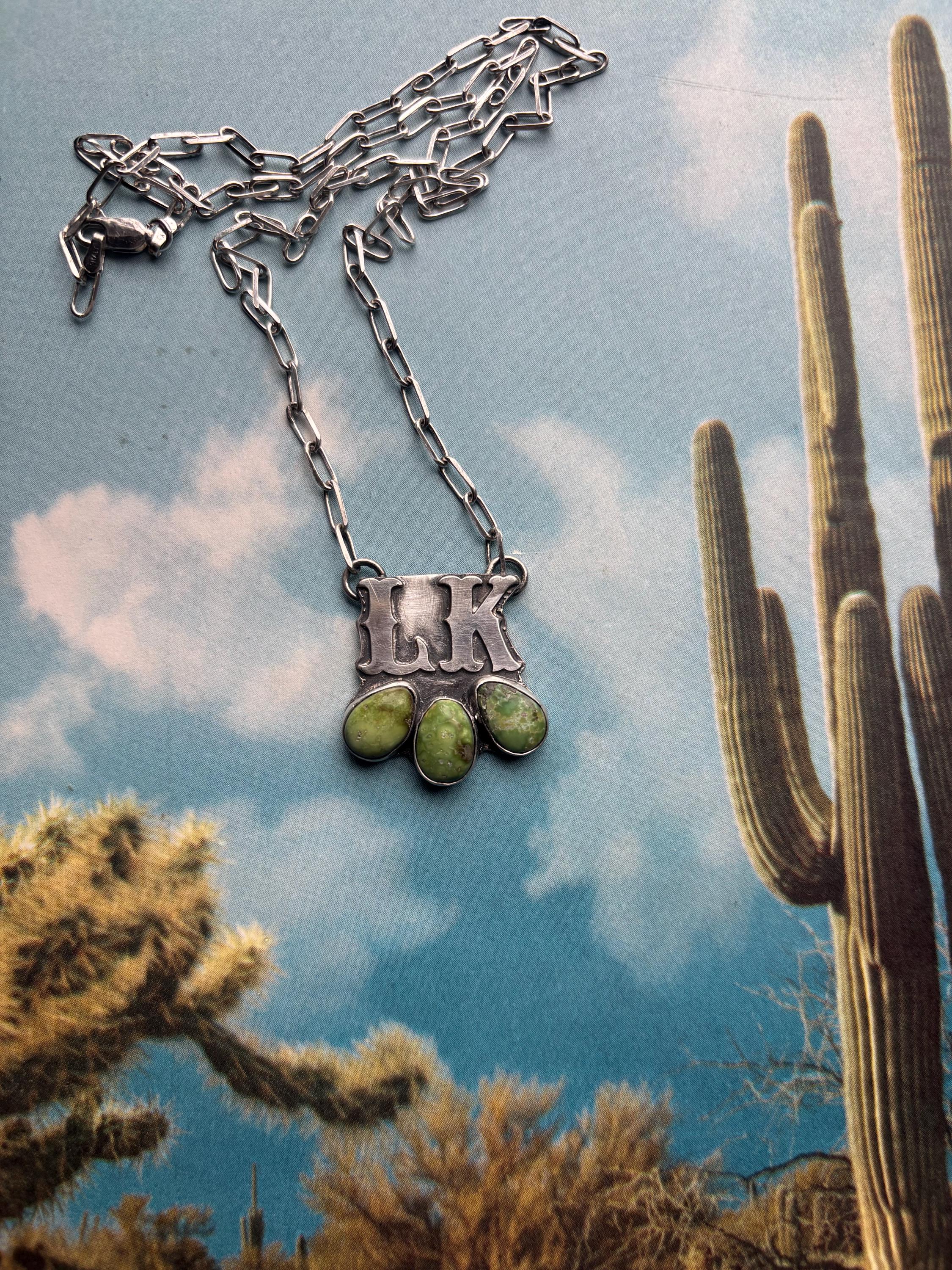 Custom Turquoise Initial Necklace - Etsy