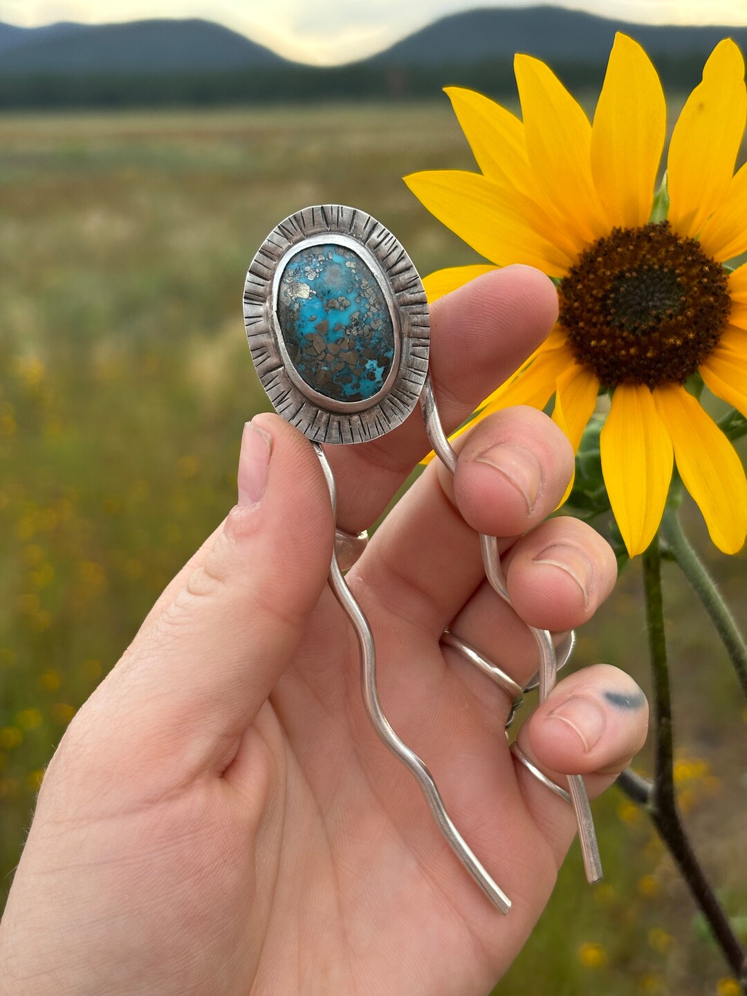 Sterling Silver Hair Pin Western Hair Accessory Large Hair Pin - Etsy