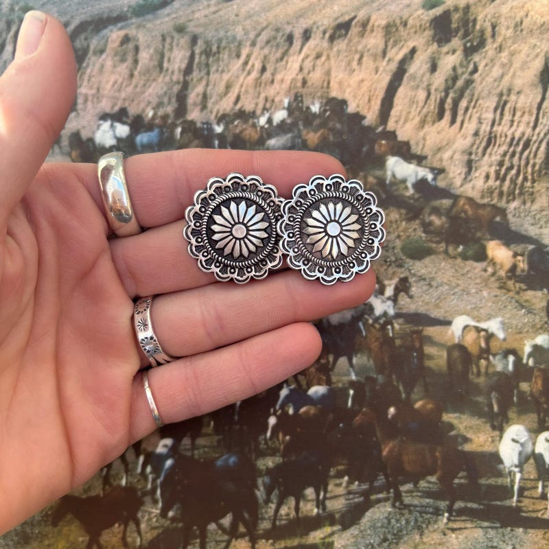 Concho Earrings - Etsy