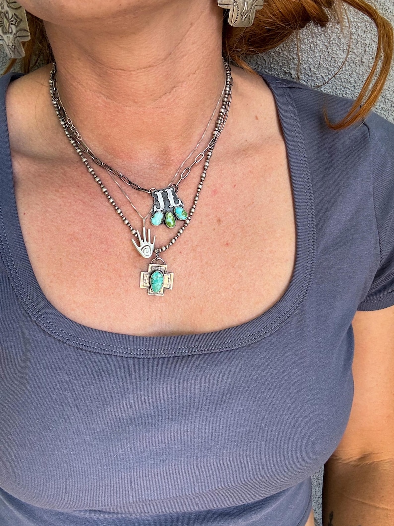 Custom Turquoise Initial Necklace - Etsy