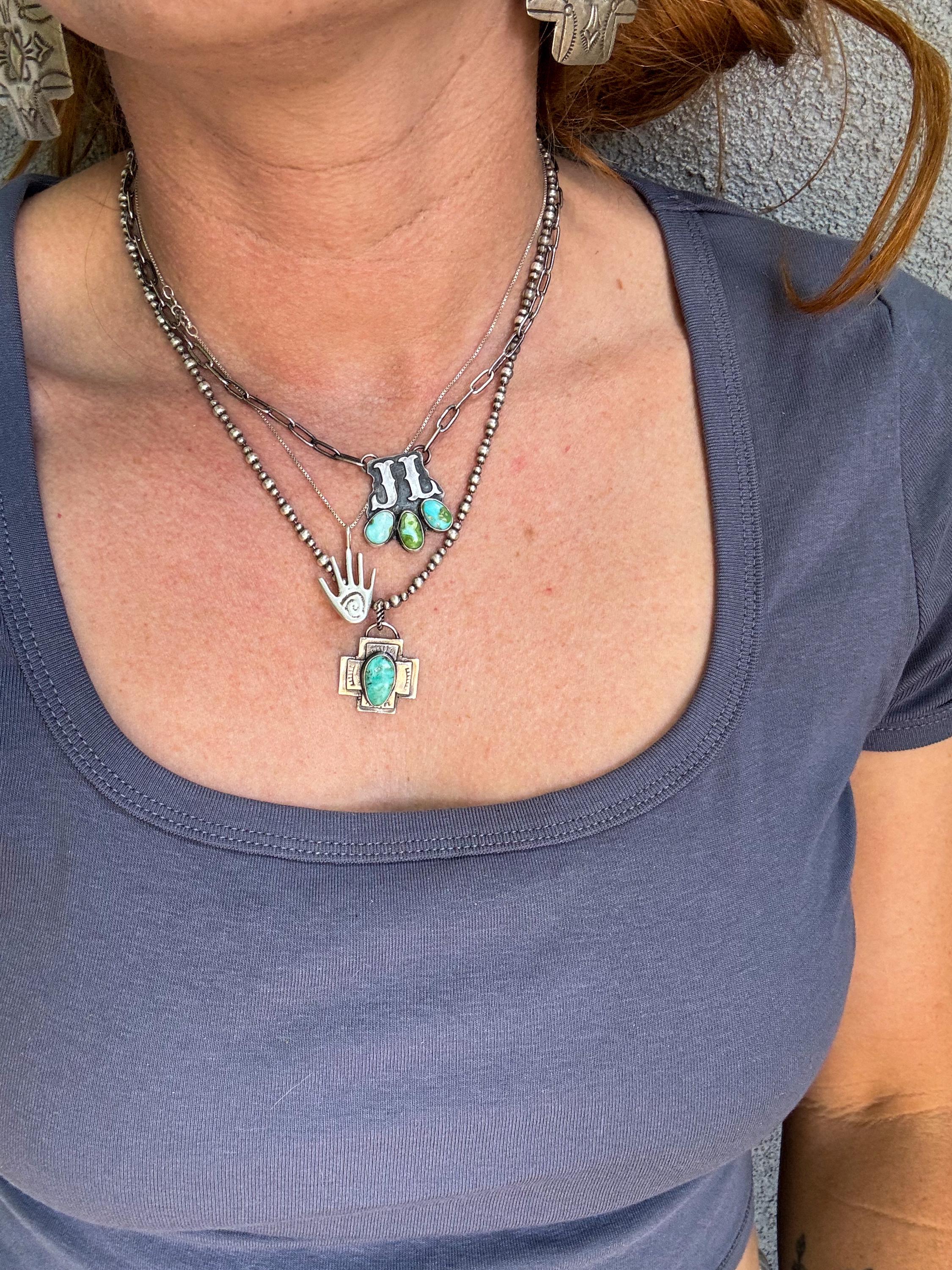 Custom Turquoise Initial Necklace - Etsy