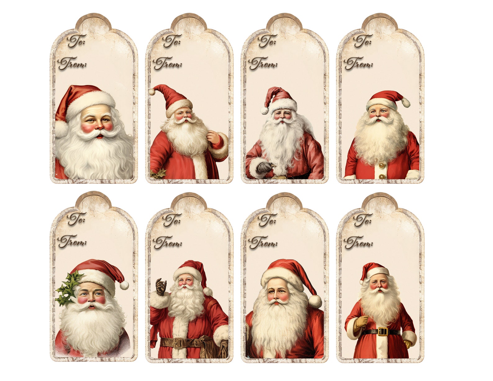 Victorian Illustrated Vintage Christmas Tags - Etsy