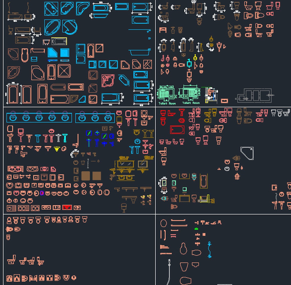 Autocad Blocks Huge Library Mega 2D Block Templates DWG Architectural ...
