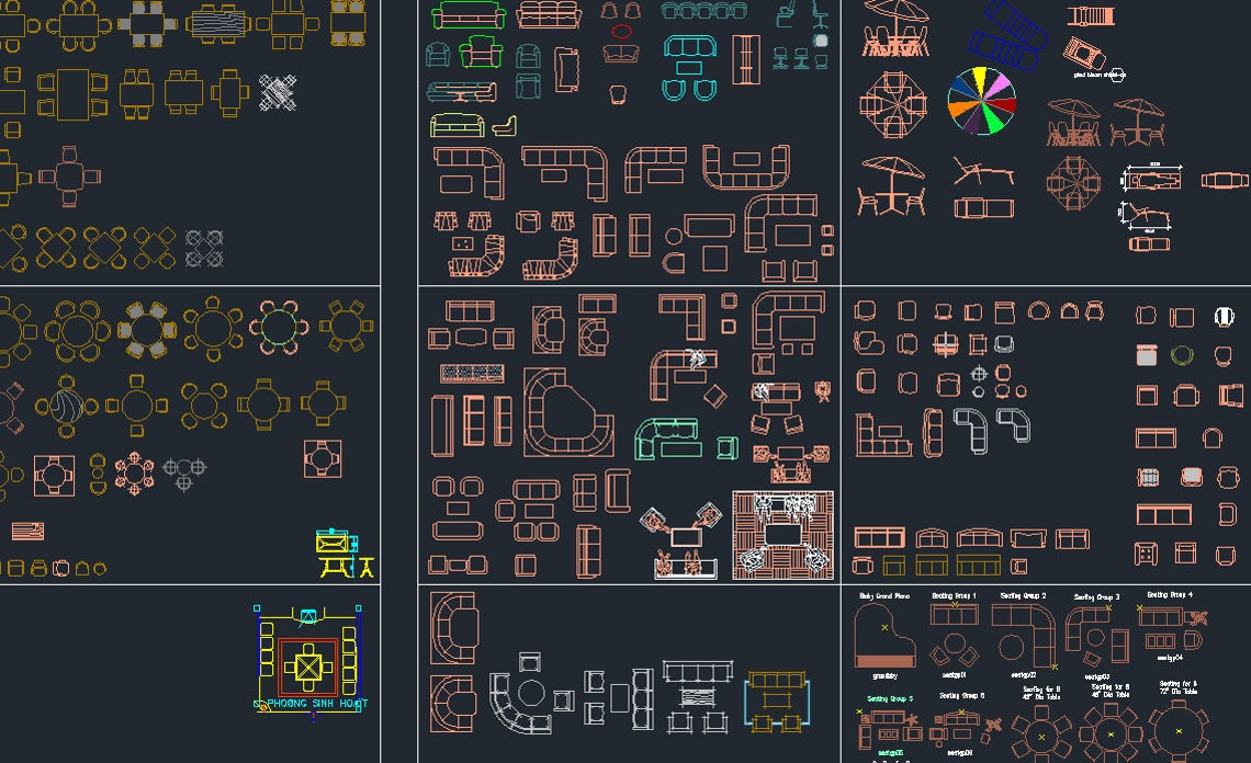 Autocad Blocks Huge Library Mega 2D Block Templates DWG Architectural ...