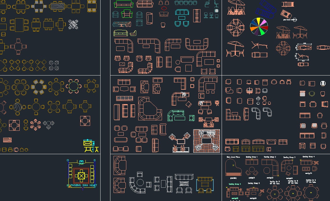 Autocad Blocks Huge Library Mega 2D Block Templates DWG Architectural ...