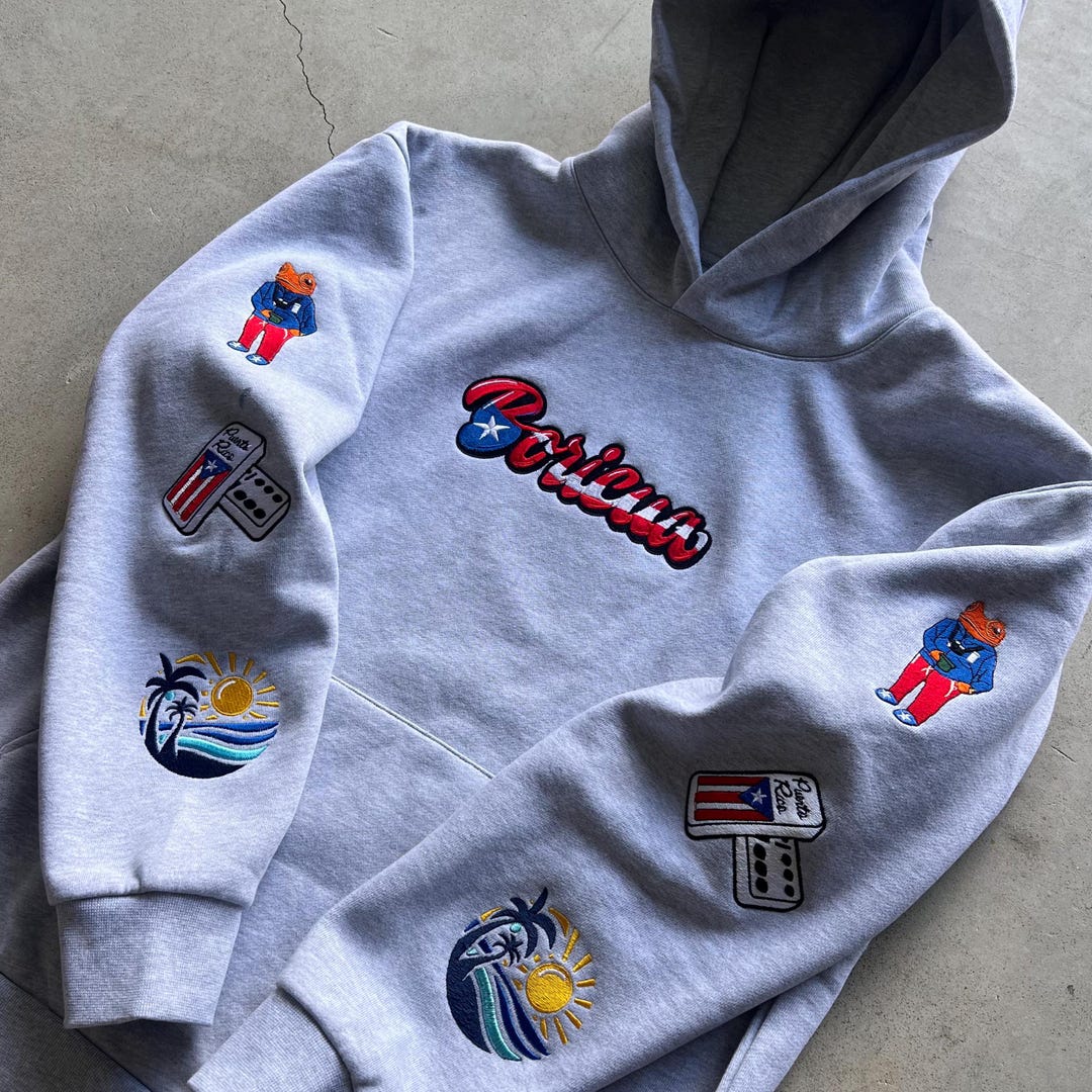 Boricua Puerto Rico Inspired Hoodie Dtmf Badbunny El Coqui Concho Frog ...