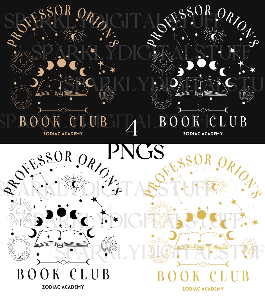 Professor Orion's Bookclub PNG Bundle Inspired by Caroline Peckhams ...