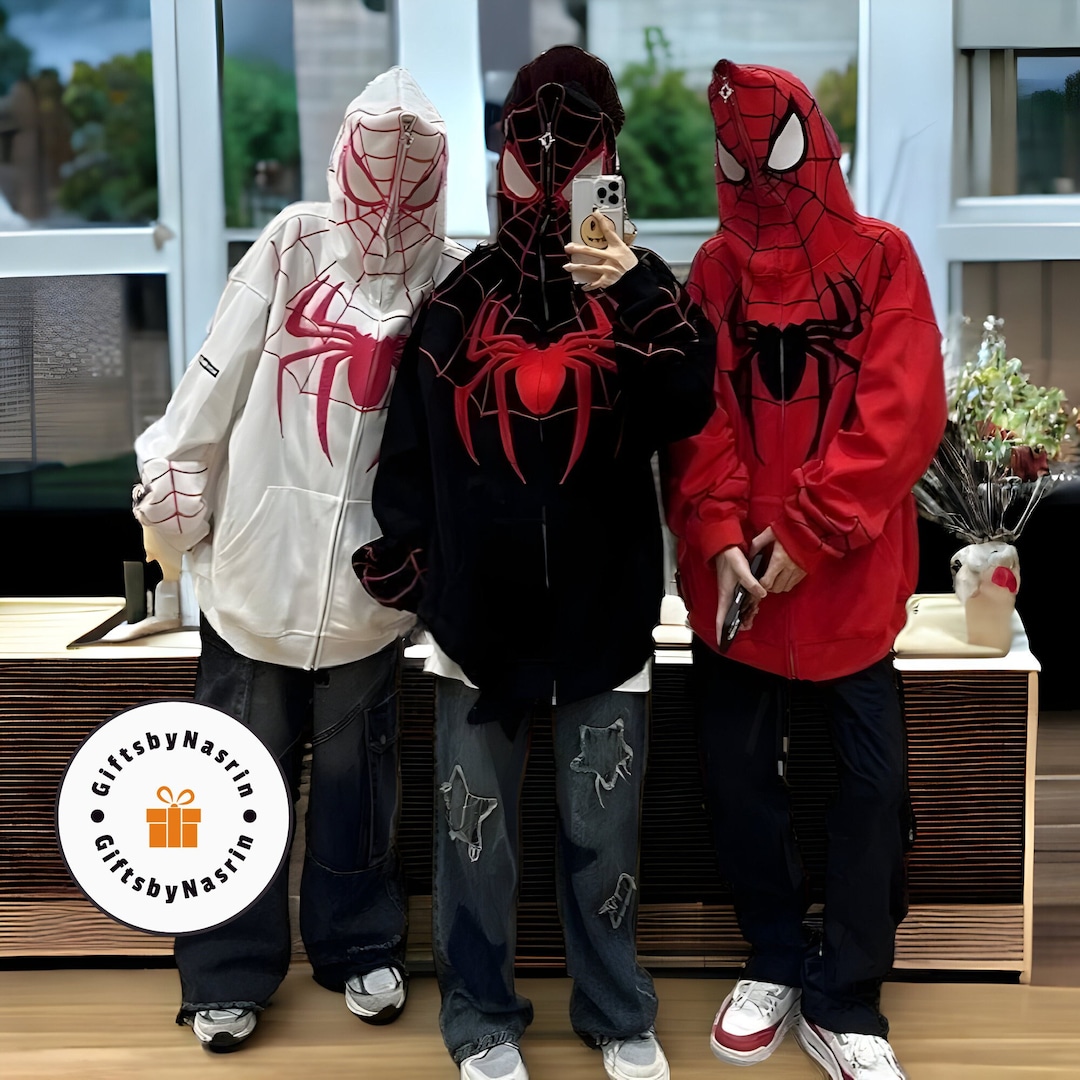 Buy Spiderman Hoodie Y2K Hoodie Full Zip up Hoodie Trendy Design ...