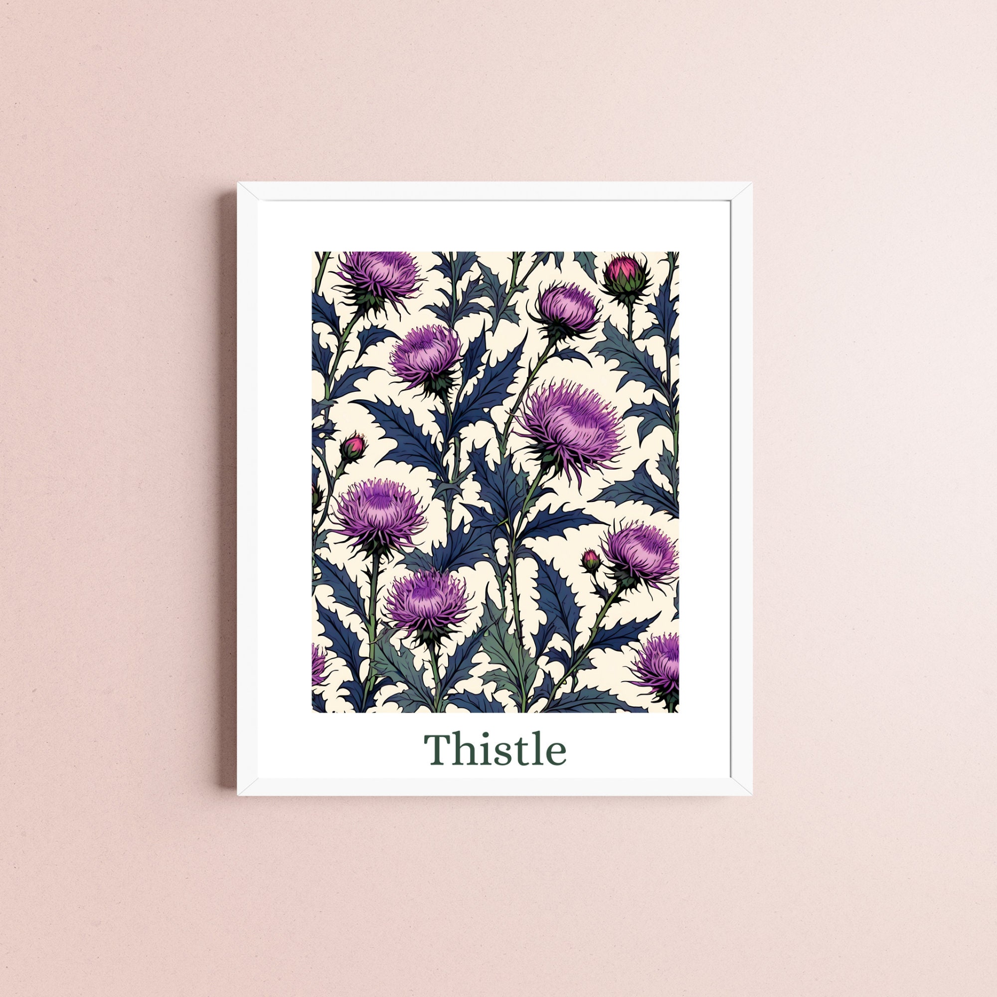 Printable Thistle Painting Digital Download Thistle Artwork Thistle ...