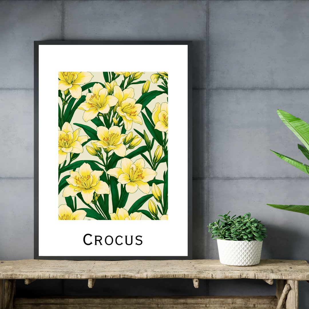 Crocus Painting, Digital Download, Wall Art, Unique Home Decor ...