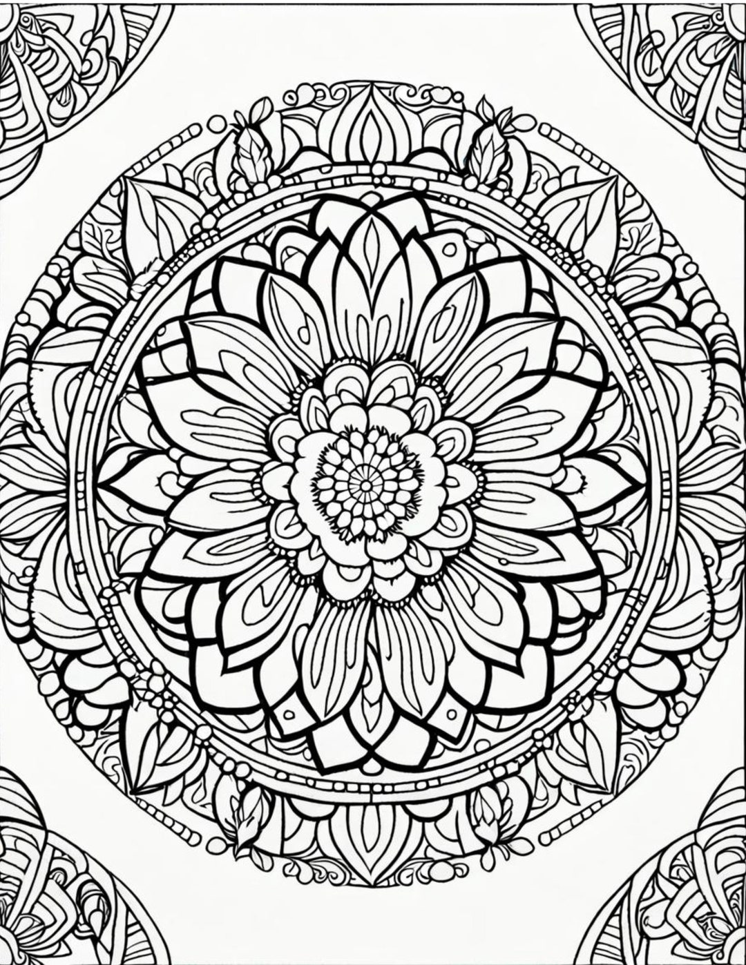 Circle Mandala 1, Adult Coloring Page, Adult Coloring, Intricate ...