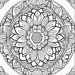 Circle Mandala 1, Adult Coloring Page, Adult Coloring, Intricate ...