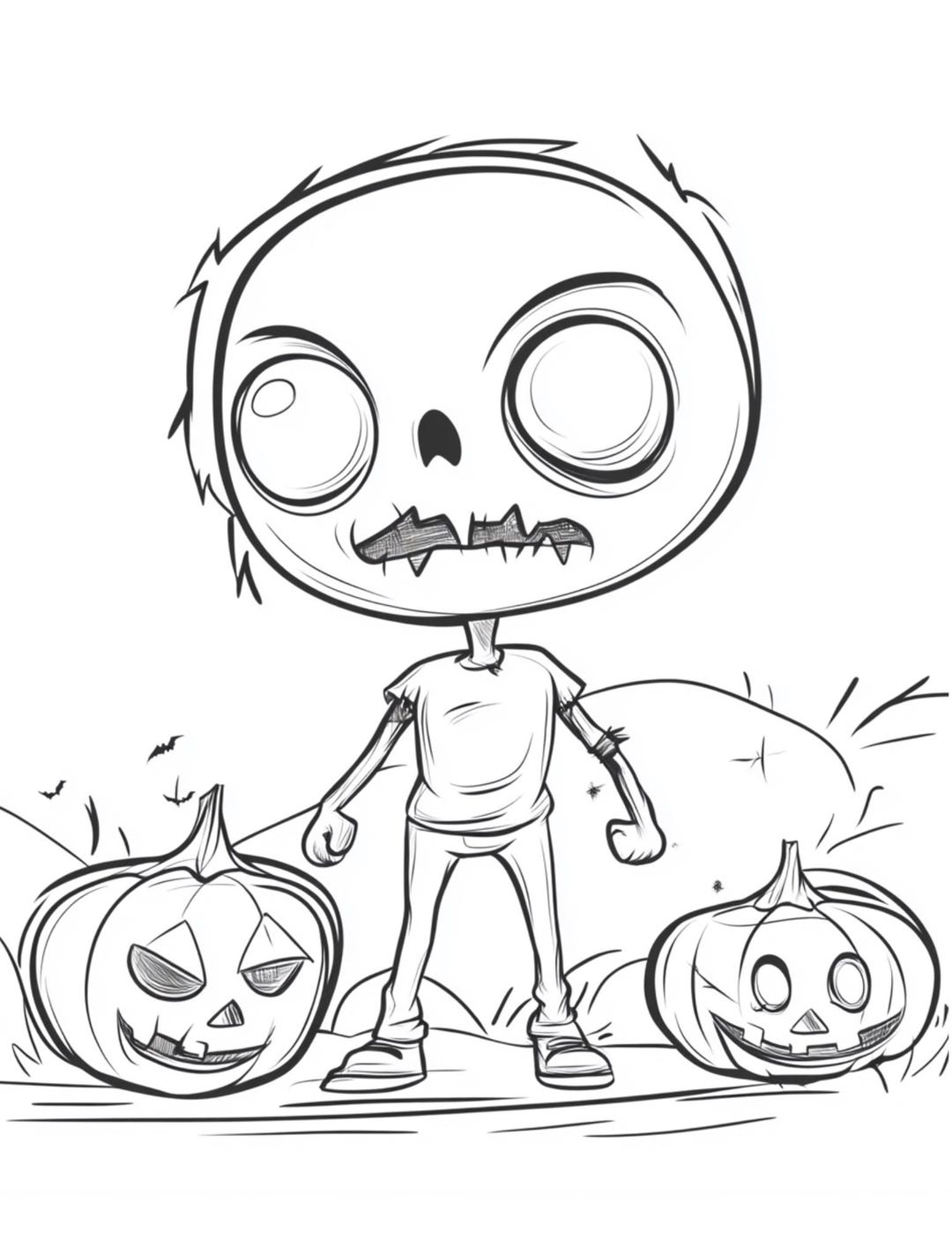 Halloween Zombie, Coloring Page, Coloring Page for Kids, Coloring Page ...