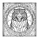 Stained Glass Tiger, Coloring Page, Adult Coloring, Teen Coloring ...