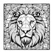 Stained Glass Lion, Coloring Page, Printable, Digital Download, Lion ...