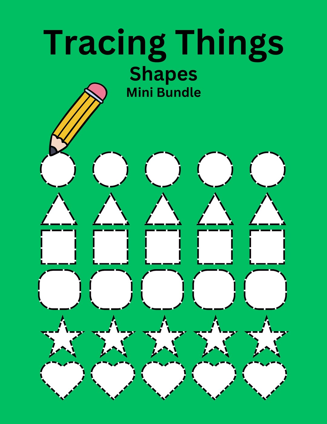 Tracing Things Shapes 1 Mini Bundle, Preschool Worksheet, Shape Tracing ...