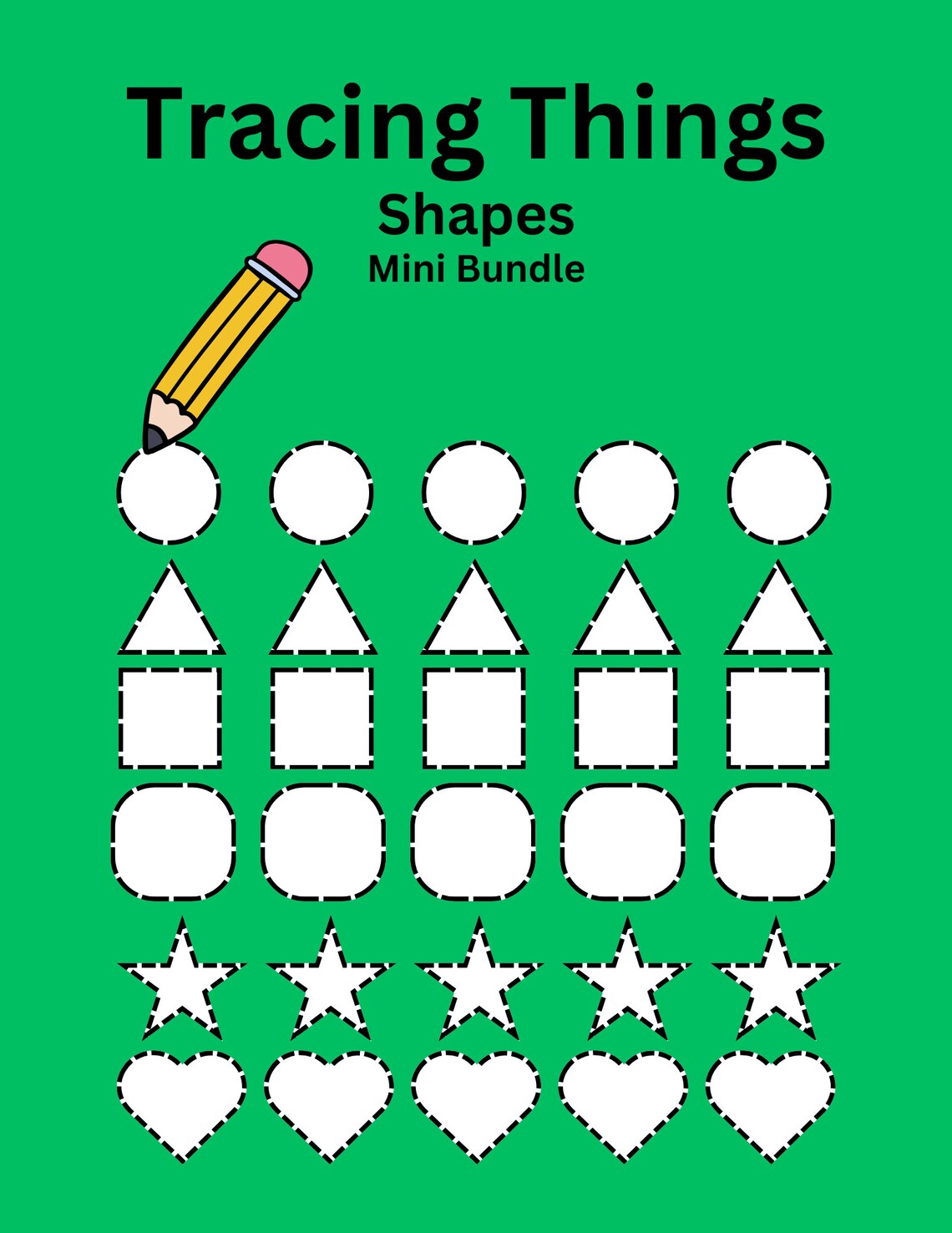 Tracing Things Shapes 1 Mini Bundle, Preschool Worksheet, Shape Tracing ...